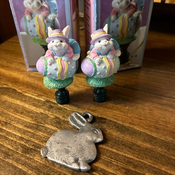 Vintage | Holiday | Easter Bunny Rabbit Lamp Finial Easter Decor Pewter ...